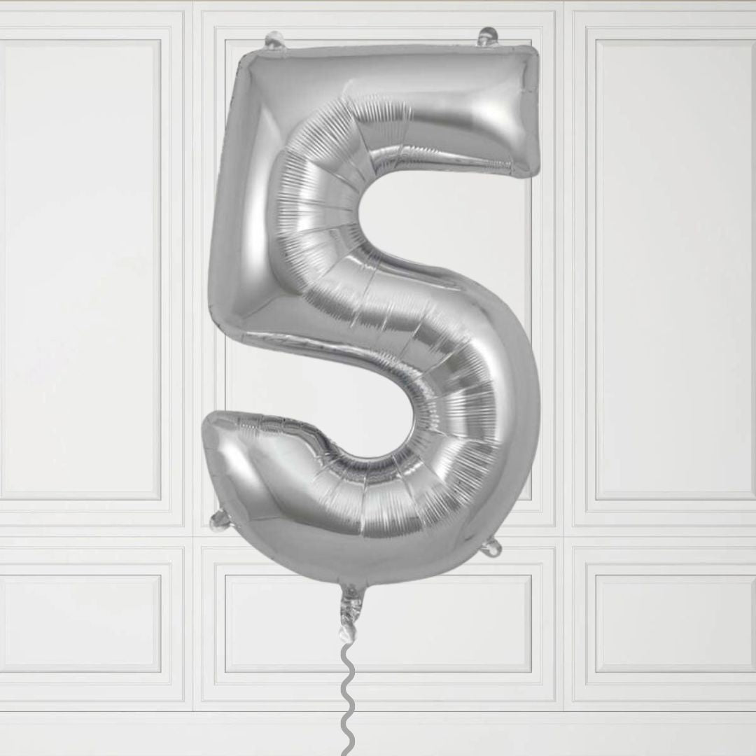 Large Silver Number 5 Balloon – Fun 'n' Frolic and Berkshire Balloons