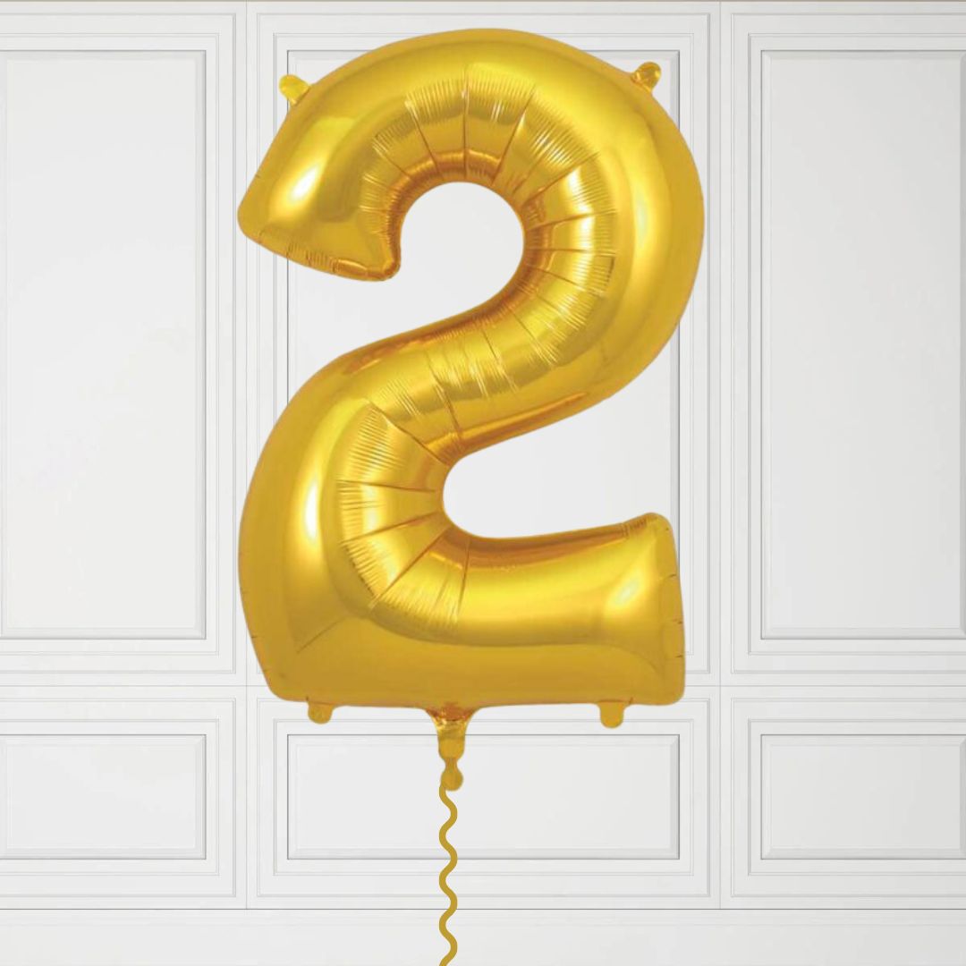 Large Gold Number 2 Balloon – Fun 'n' Frolic and Berkshire Balloons
