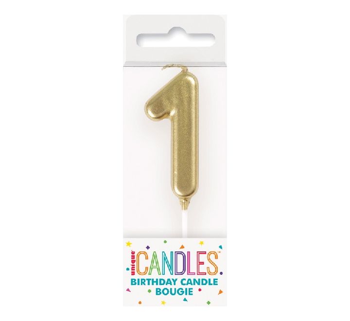 Gold Number 1 Mini Candle – Fun 'n' Frolic and Berkshire Balloons