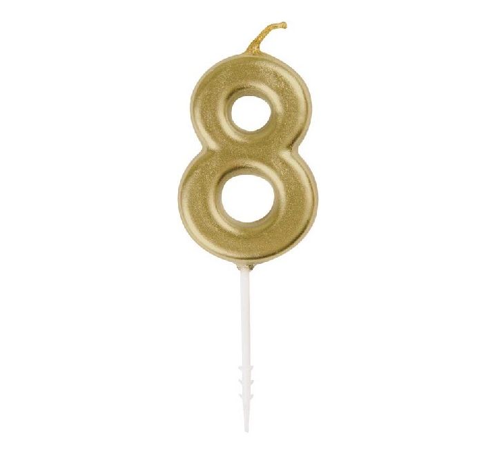 Gold Number 8 Mini Candle – Fun 'n' Frolic and Berkshire Balloons