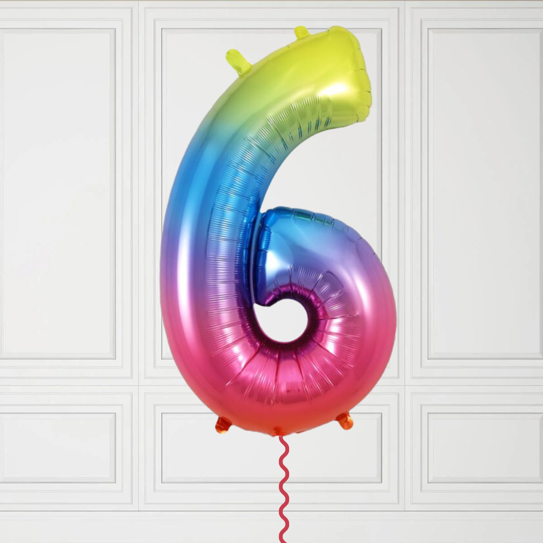 Large Rainbow Number 6 Balloon – Fun 'n' Frolic and Berkshire Balloons