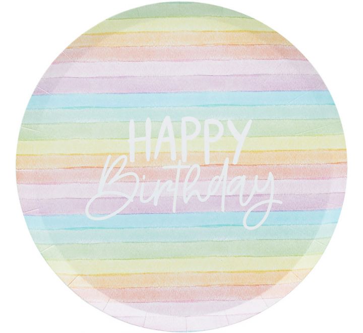 Eco Rainbow Happy Birthday Plates – Fun 'n' Frolic and Berkshire Balloons