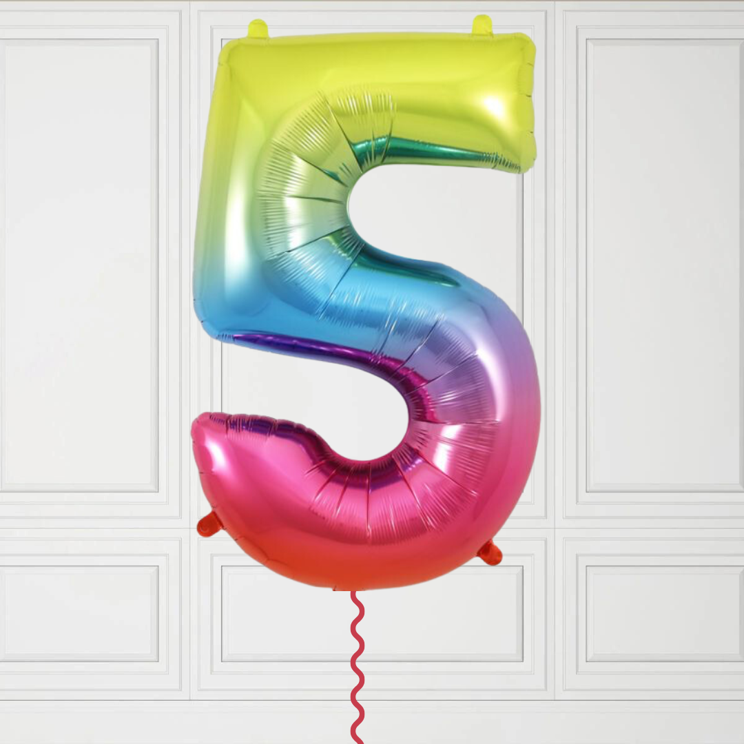 Large Rainbow Number 5 Balloon – Fun 'n' Frolic and Berkshire Balloons