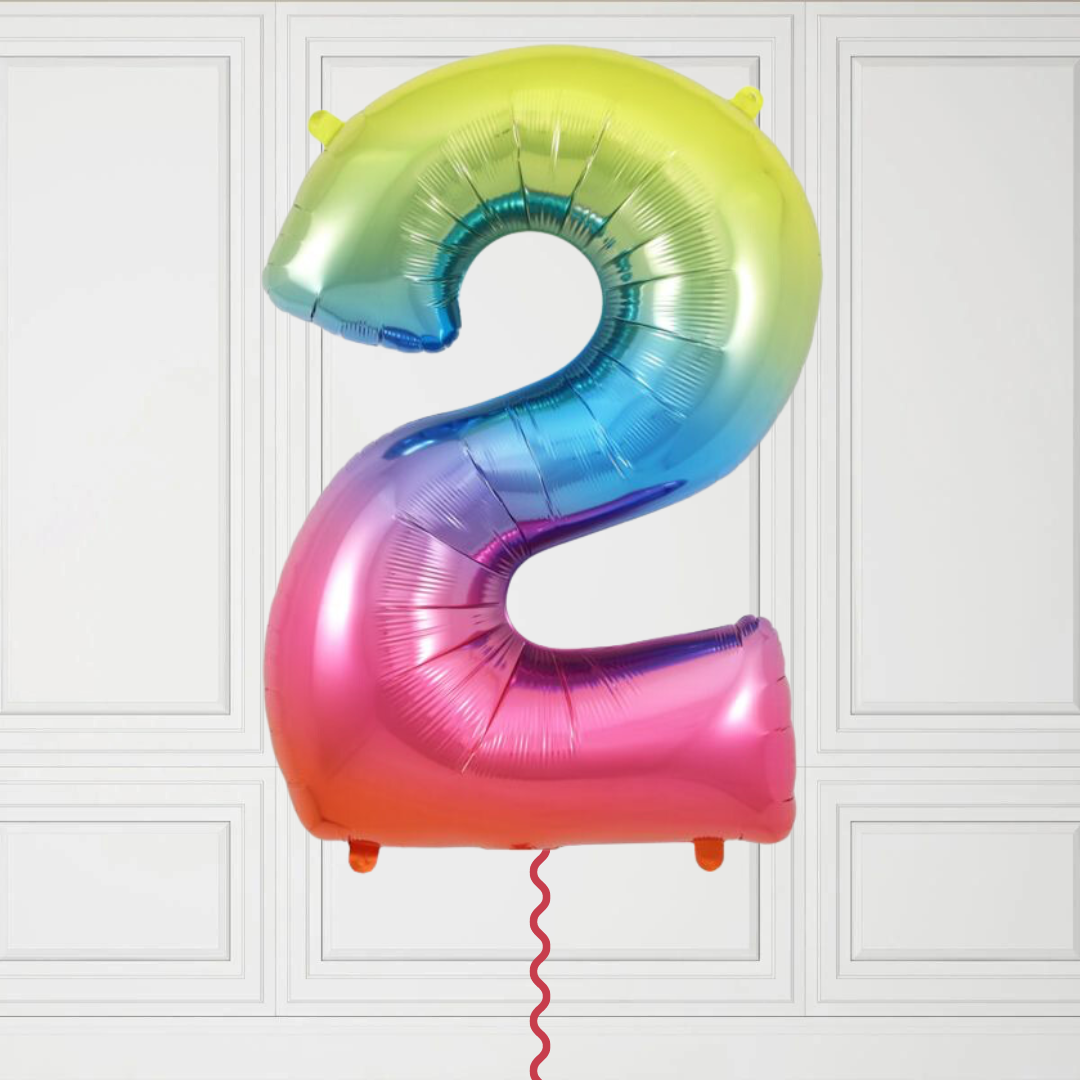 Large Rainbow Number 2 Balloon – Fun 'n' Frolic and Berkshire Balloons