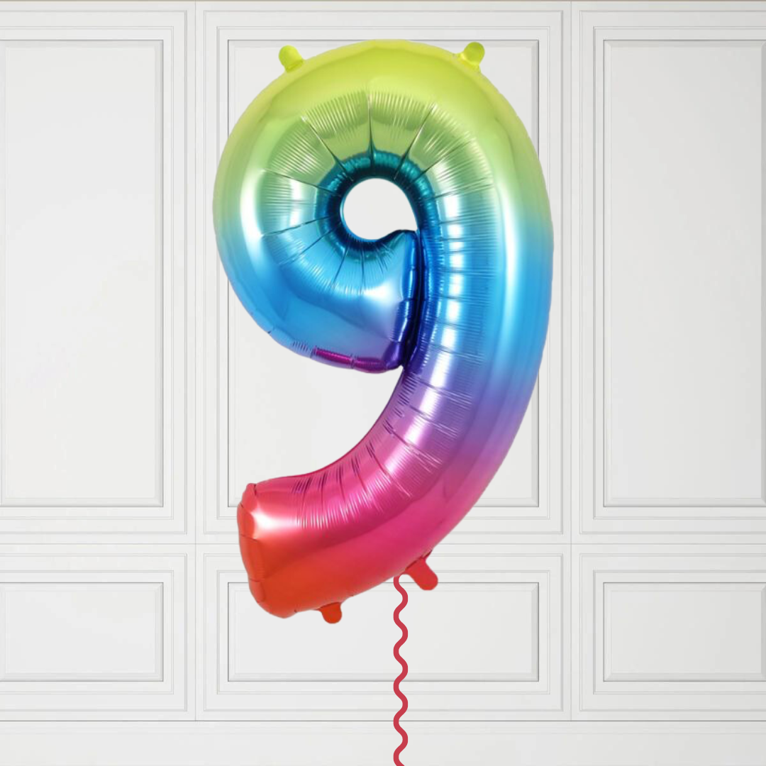 Large Rainbow Number 9 Balloon – Fun 'n' Frolic and Berkshire Balloons