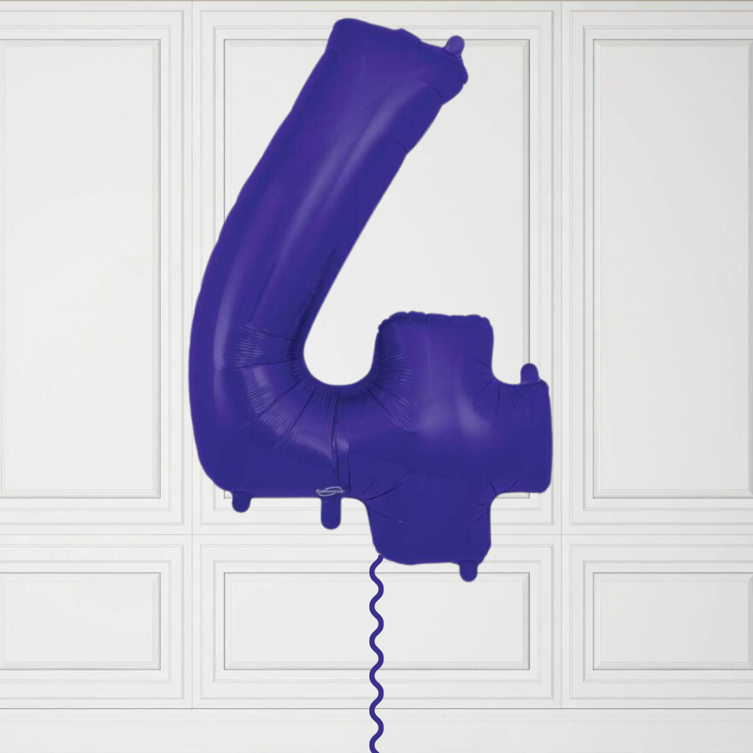 Large Purple Number 4 Balloon – Fun 'n' Frolic and Berkshire Balloons