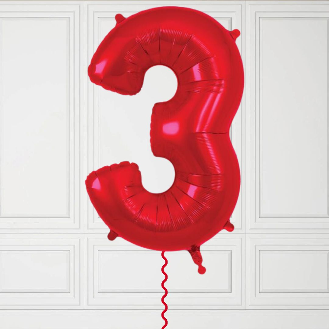 Large Red Number 3 Balloon – Fun 'n' Frolic and Berkshire Balloons