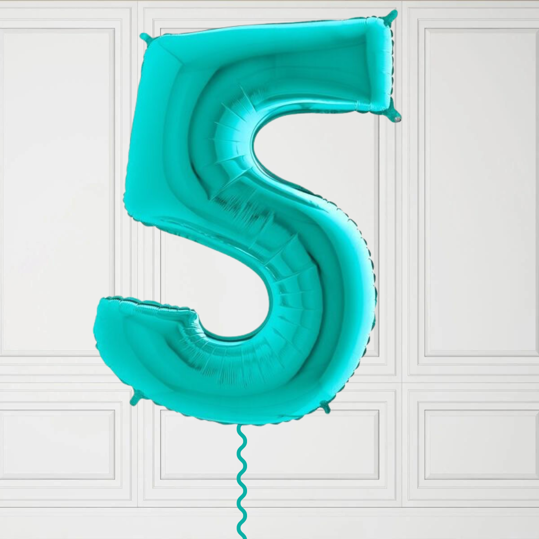 Large Turquoise Number 5 Balloon – Fun 'n' Frolic and Berkshire Balloons