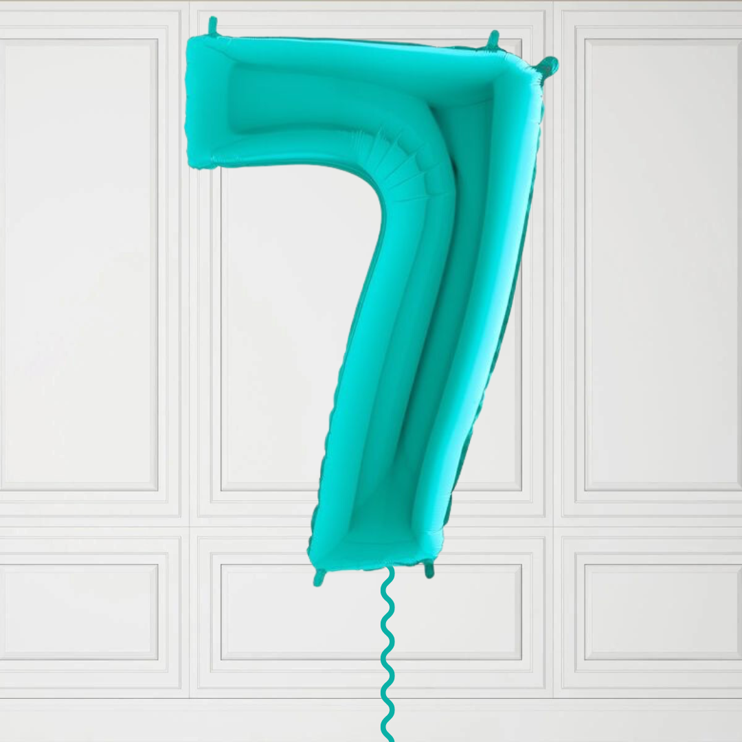 Large Turquoise Number 7 Balloon – Fun 'n' Frolic and Berkshire Balloons