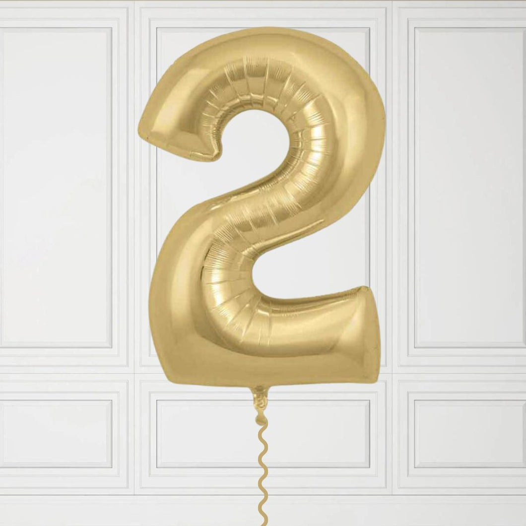 Large Chrome Silk Gold Number 2 Balloon – Fun 'n' Frolic and Berkshire ...