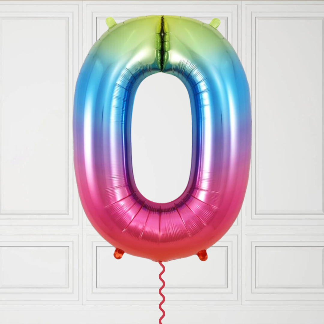 Large Rainbow Number 0 Balloon – Fun 'n' Frolic and Berkshire Balloons