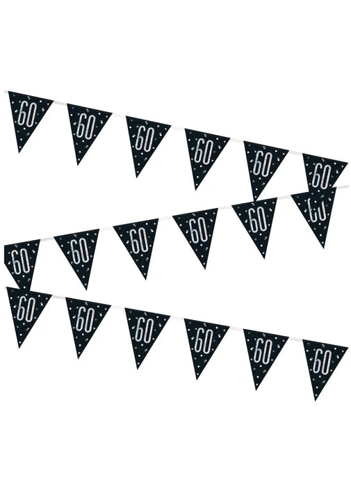 Black Glitz 60th Birthday Flag Bunting – Fun 'n' Frolic and Berkshire ...